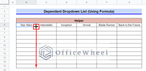 Dependent Drop Down List for Entire Column in Google Sheets