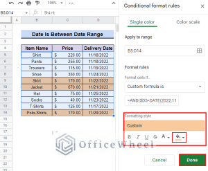 Highlight Row Based on Date in Google Sheets (2 Suitable Ways)