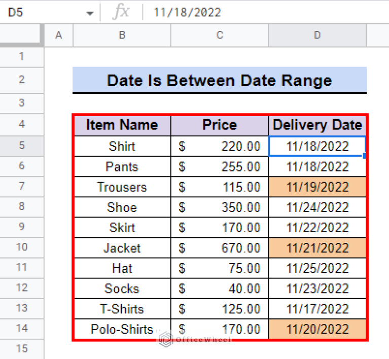 Highlight Row Based on Date in Google Sheets (2 Suitable Ways)