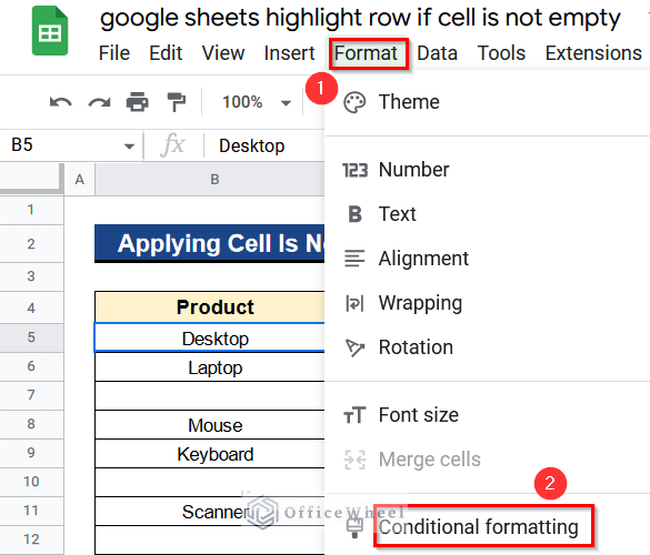 How To Highlight Row If Cell Is Not Empty In Google Sheets