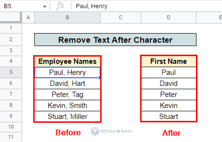 How to Remove Text after Character in Google Sheets (5 Methods) How to Remove Text after Character in Google Sheets (5 Methods)