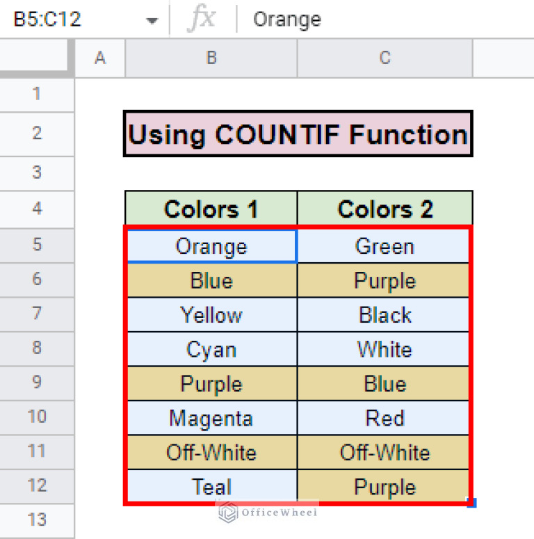 Highlight Duplicates in Two Columns in Google Sheets (2 Ways)