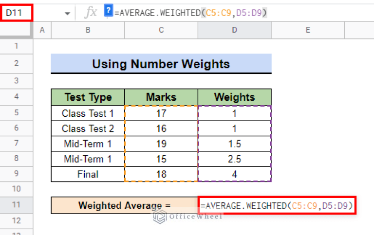How to Calculate Weighted Average in Google Sheets