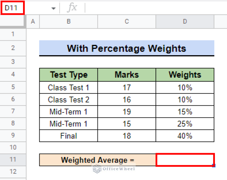 How to Calculate Weighted Average in Google Sheets