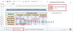 How to Copy Conditional Formatting to Other Cells in Google Sheets