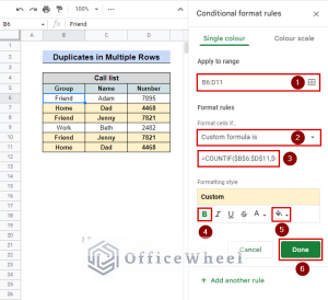 How to Highlight Duplicates for Multiple Columns in Google Sheets