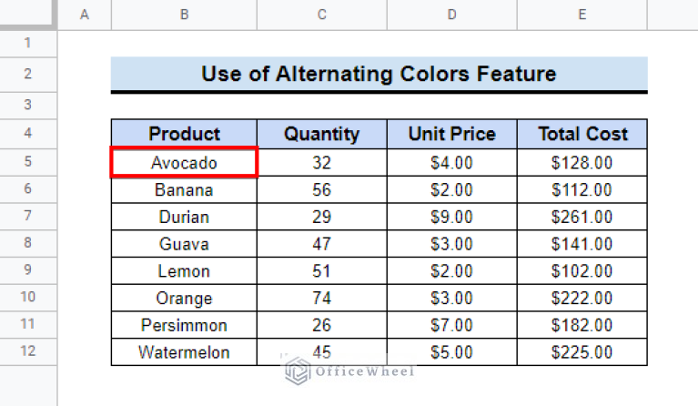 How to Highlight Every Other Row in Google Sheets (2 Methods)