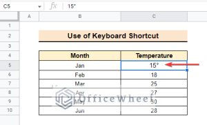 How to Insert Degree Symbol (°) in Google Sheets (4 Easy Ways)
