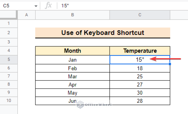 How to Insert Degree Symbol (°) in Google Sheets (4 Easy Ways)