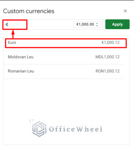 How to Insert Euro Symbol in Google Sheets (5 Simple Methods)