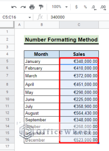 How to Insert Euro Symbol in Google Sheets (5 Simple Methods)