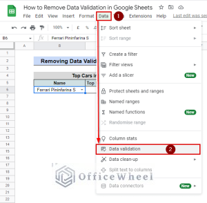 How to Remove Data Validation in Google Sheets - OfficeWheel