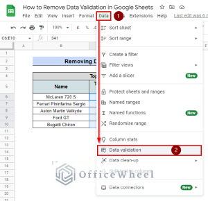 How to Remove Data Validation in Google Sheets - OfficeWheel