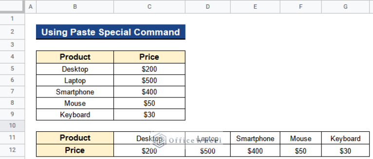 How To Transpose Columns To Rows In Google Sheets 3 Methods 