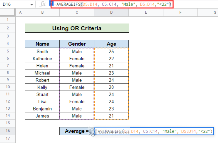 How to Use AVERAGEIFS Function in Google Sheets (4 Examples)