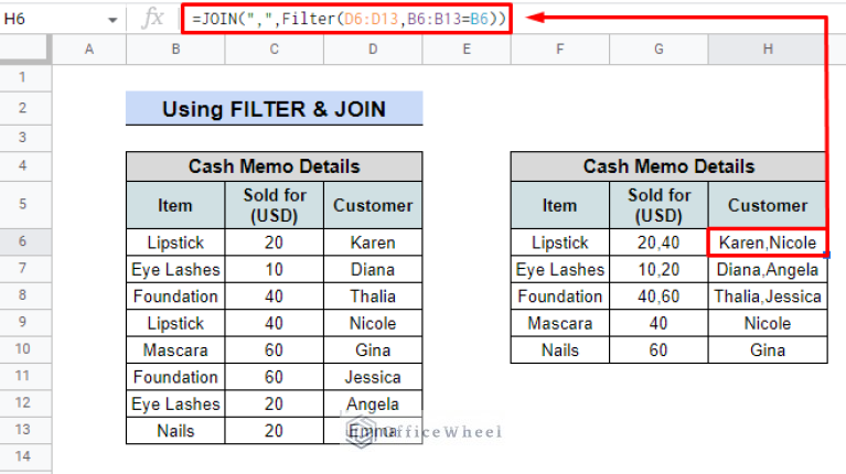 How to Merge Duplicate Rows in Google Sheets - OfficeWheel
