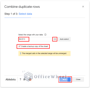 How to Merge Duplicate Rows in Google Sheets - OfficeWheel