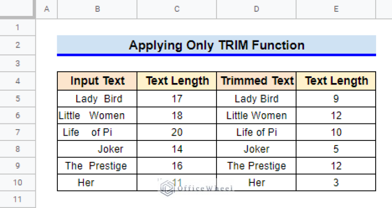How to Use TRIM Function in Google Sheets (4 Easy Examples)