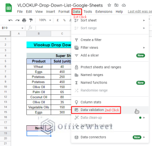 How to Use VLOOKUP with Drop Down List in Google Sheets
