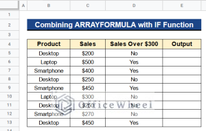 How to Use ARRAYFORMULA with IF Function in Google Sheets