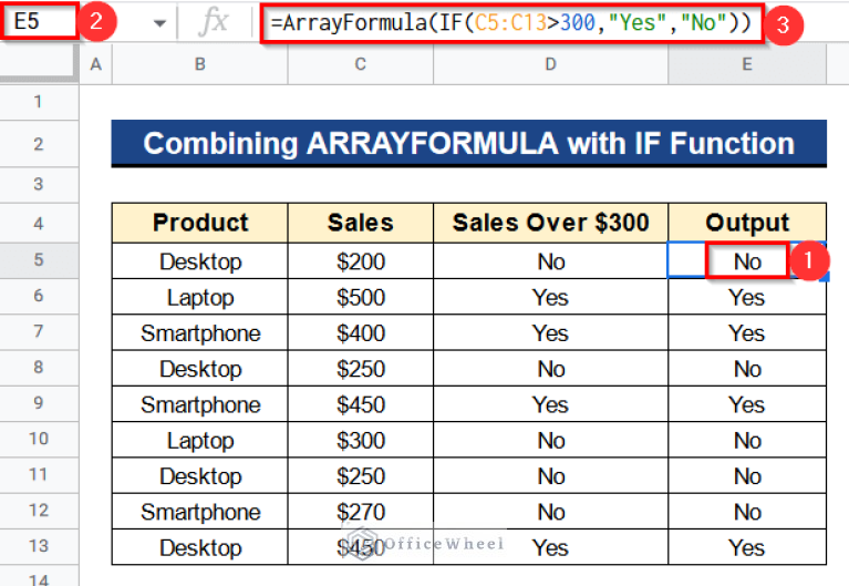 How to Use ARRAYFORMULA with IF Function in Google Sheets
