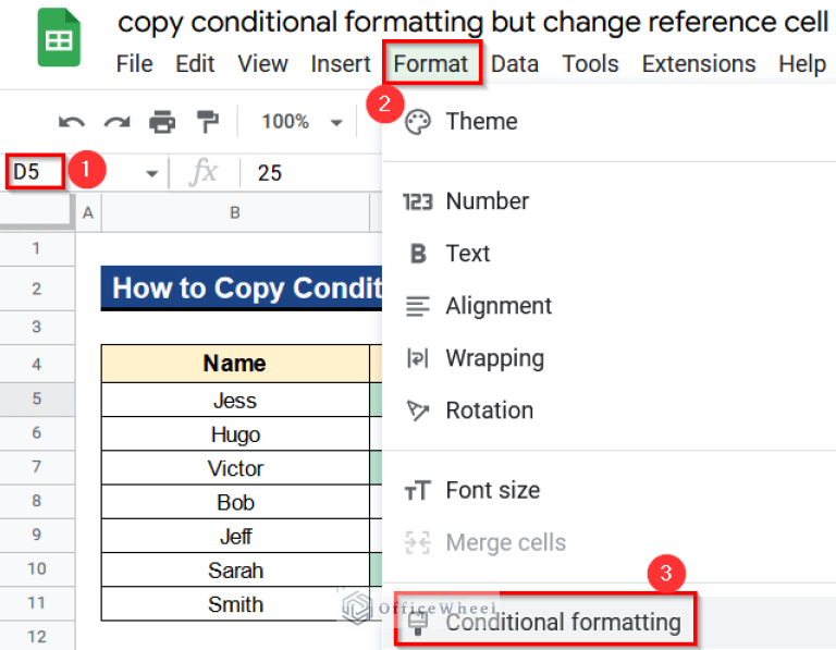 Google Sheets Copy Conditional Formatting but Change Reference Cell