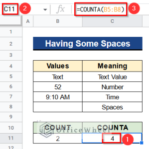 Difference Between COUNT and COUNTA in Google Sheets