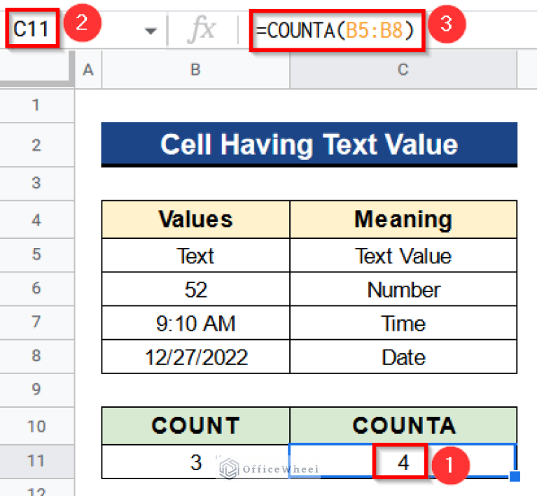 Difference Between COUNT and COUNTA in Google Sheets