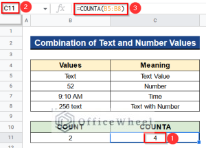 Difference Between COUNT and COUNTA in Google Sheets