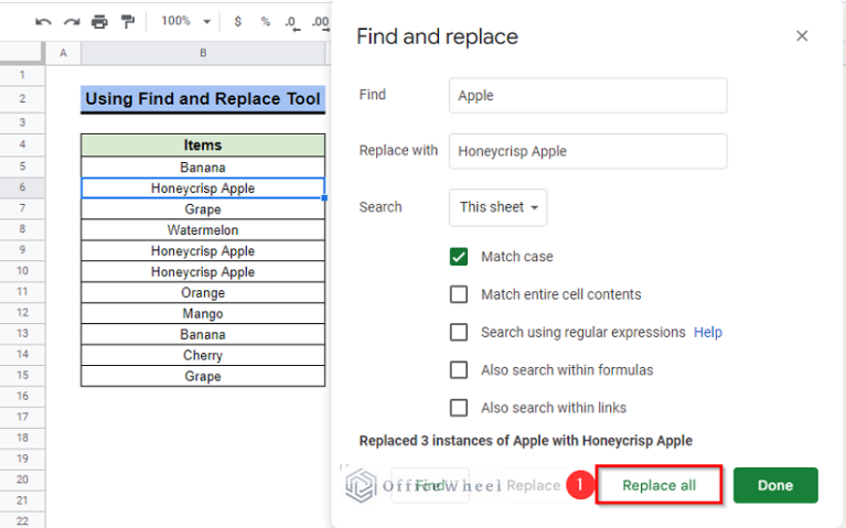 How to Find and Replace Multiple Values in Google Sheets