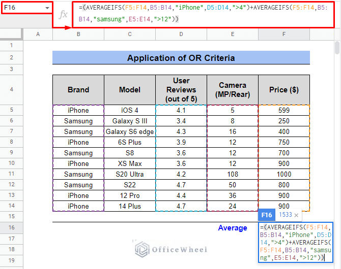 How To Average If Cells Have Multiple Conditions In Google Sheets