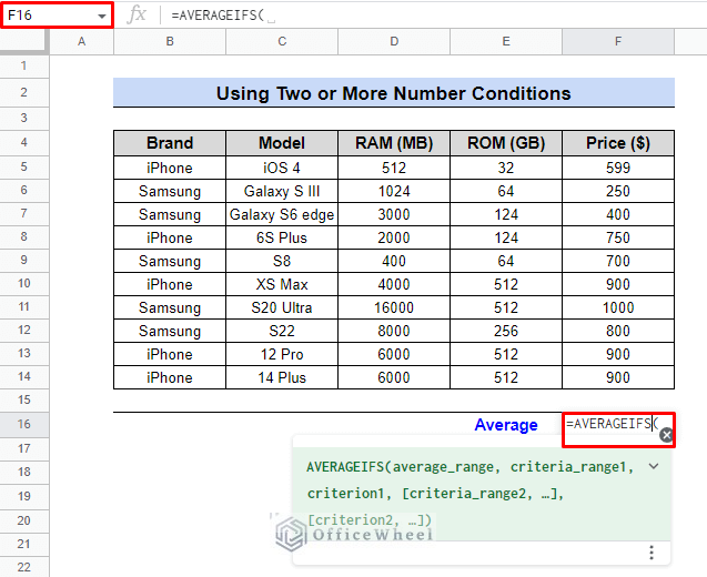 How To Average If Cells Have Multiple Conditions In Google Sheets