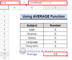 How to Average in Google Sheets If Value Is Not 0 (2 Simple Ways)