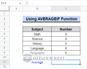 How to Average in Google Sheets If Value Is Not 0 (2 Simple Ways)