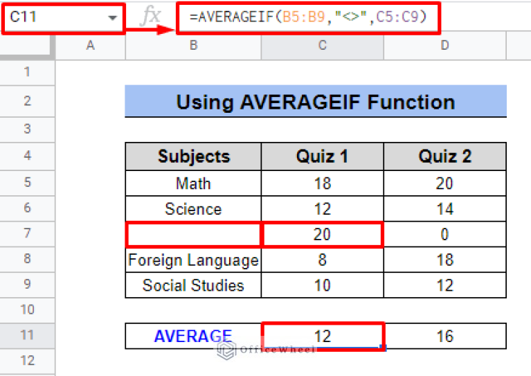 How to Average If Cell Is Not Blank in Google Sheets (5 Ways)