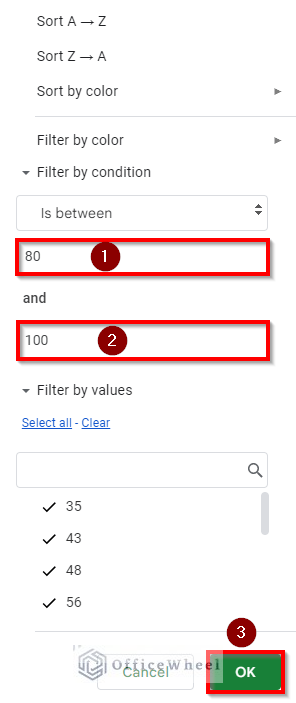 Google Sheets Count Cells Between Two Numbers With COUNTIF Function
