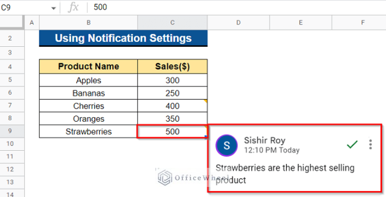 How to Set Up Custom Notifications in Google Sheets (2 Ways)