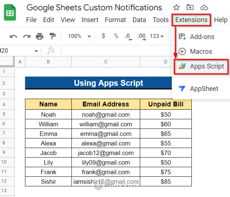How to Set Up Custom Notifications in Google Sheets (2 Ways)
