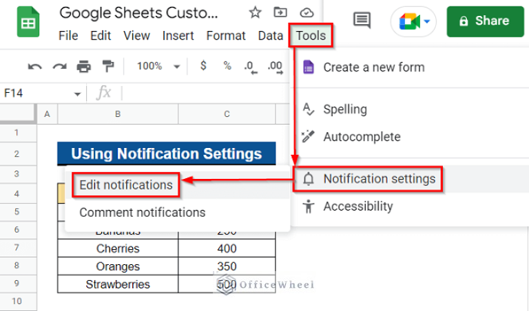 How to Set Up Custom Notifications in Google Sheets (2 Ways)