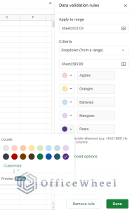 Create Drop Down List in Google Sheets from Another Sheet