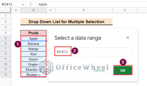 Create Drop Down List for Multiple Selection in Google Sheets