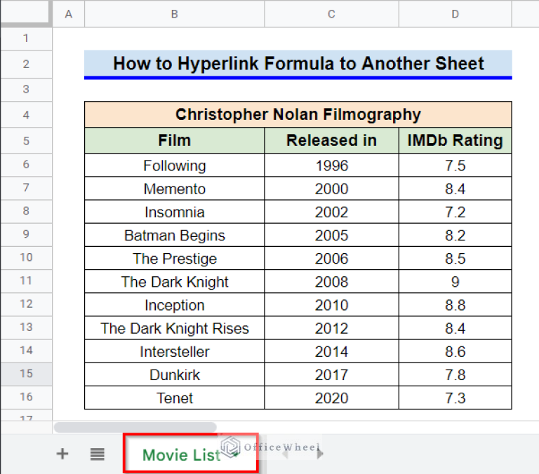How to Hyperlink Data to Another Sheet with Formula in Google Sheets