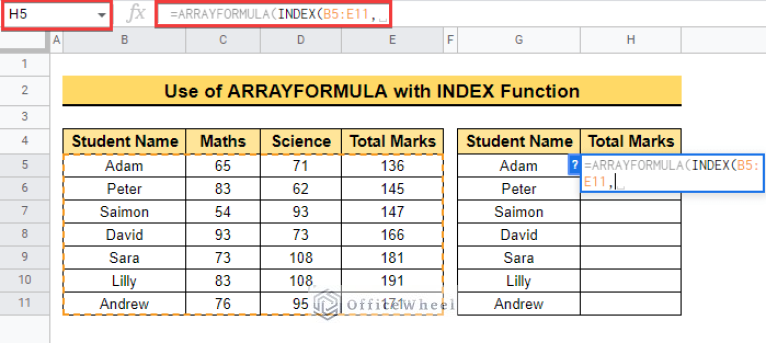 How to Use INDEX Function in Google Sheets (4 Easy Examples)