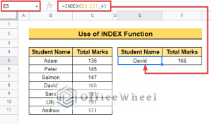 How to Use INDEX Function in Google Sheets (4 Easy Examples)