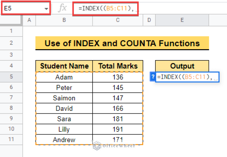 How to Use INDEX Function in Google Sheets (4 Easy Examples)