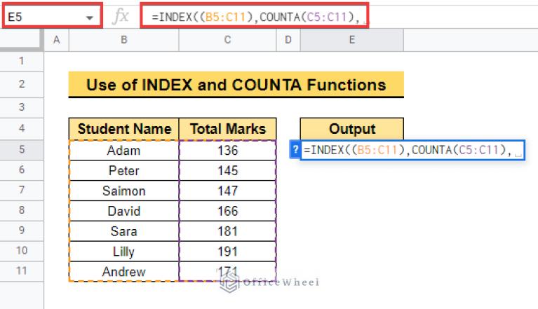 How to Use INDEX Function in Google Sheets (4 Easy Examples)