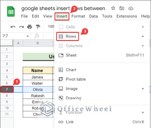 Insert Rows Between Other Rows in Google Sheets (4 Easy Ways)