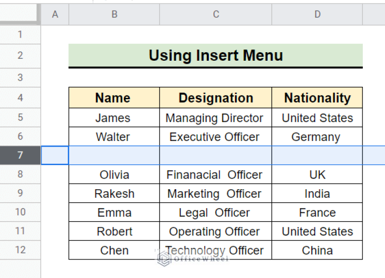 Insert Rows Between Other Rows in Google Sheets (4 Easy Ways)