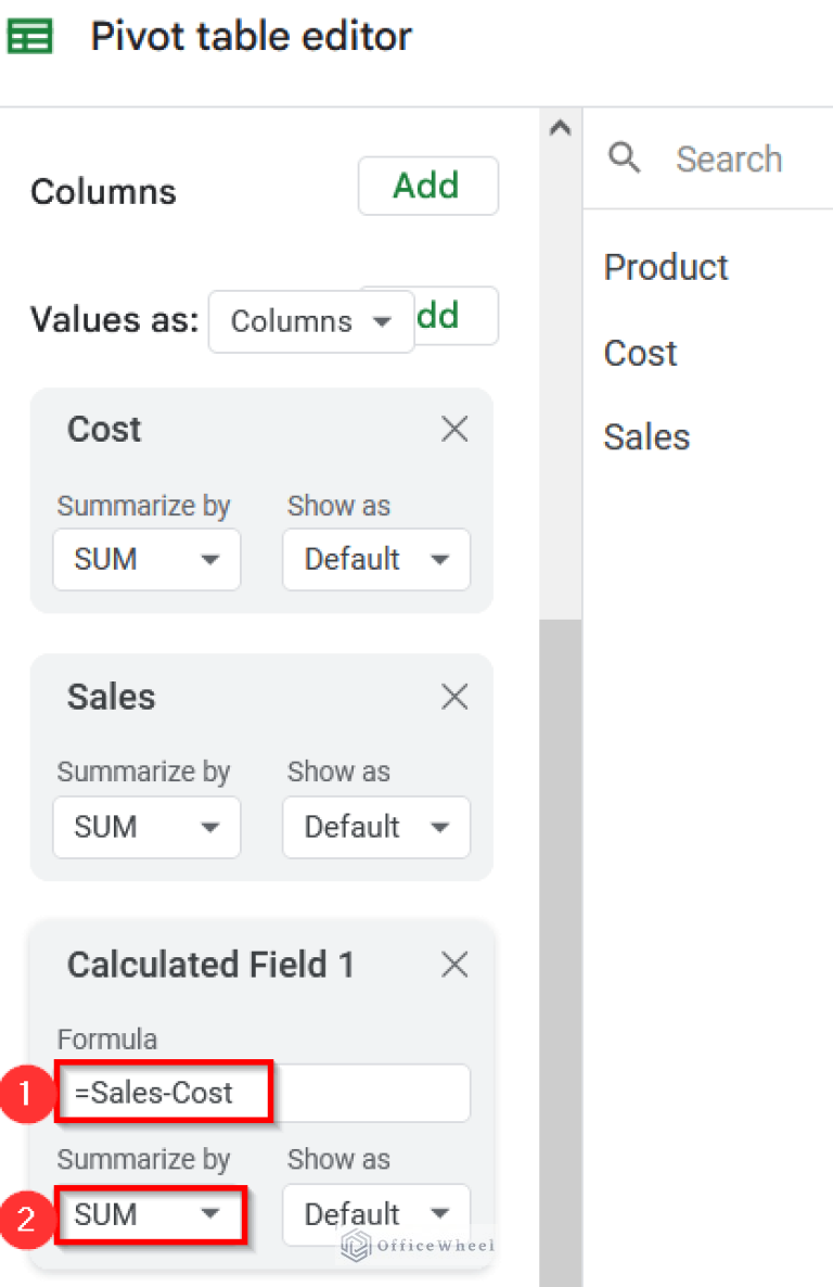 Find Difference Between Two Columns In Calculated Field Of Google 