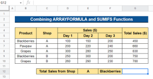 How to Sum Using ARRAYFORMULA in Google Sheets